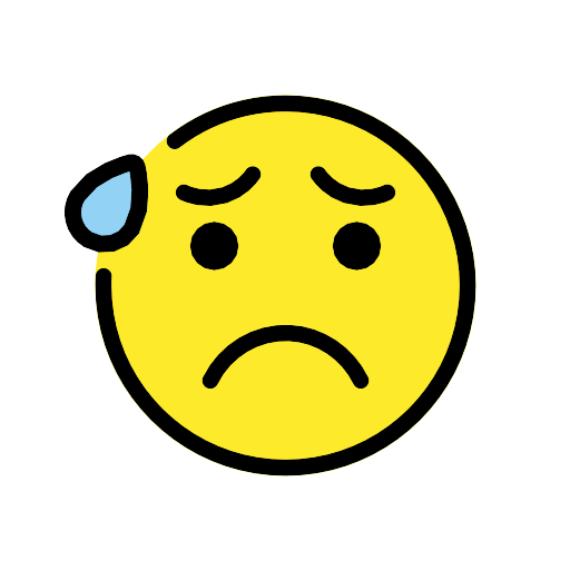 Anxious Face With Sweat Vector SVG Icon - PNG Repo Free PNG Icons