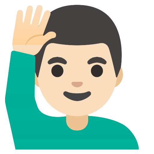 Man Raising Hand Light Skin Tone Vector SVG Icon - PNG Repo Free PNG Icons