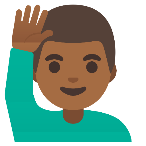 Man Raising Hand Medium Dark Skin Tone Vector SVG Icon - PNG Repo Free ...