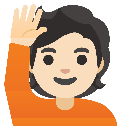 Person Raising Hand Light Skin Tone Vector SVG Icon - PNG Repo Free PNG ...