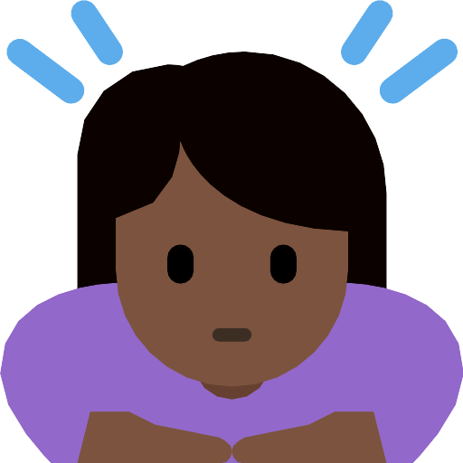 Woman Bowing Dark Skin Tone Vector SVG Icon - PNG Repo Free PNG Icons