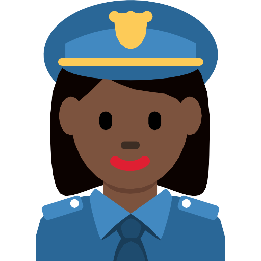 Woman Police Officer Dark Skin Tone Vector SVG Icon - PNG Repo Free PNG ...